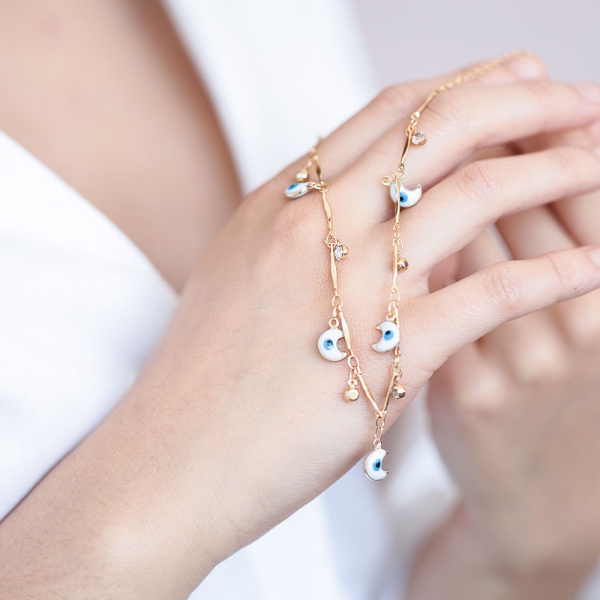 Ilu Joyeria | Turkish Eyes Moon Necklace